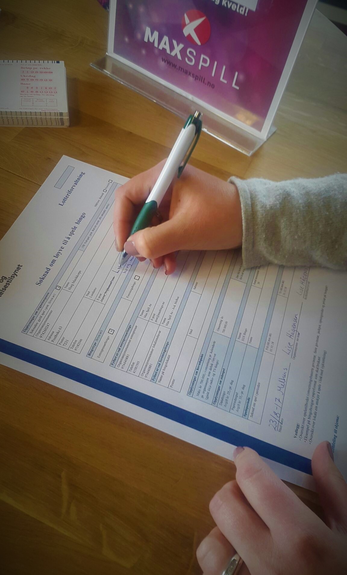 Søknad om bingo 2025/2026 - MAX SPILL